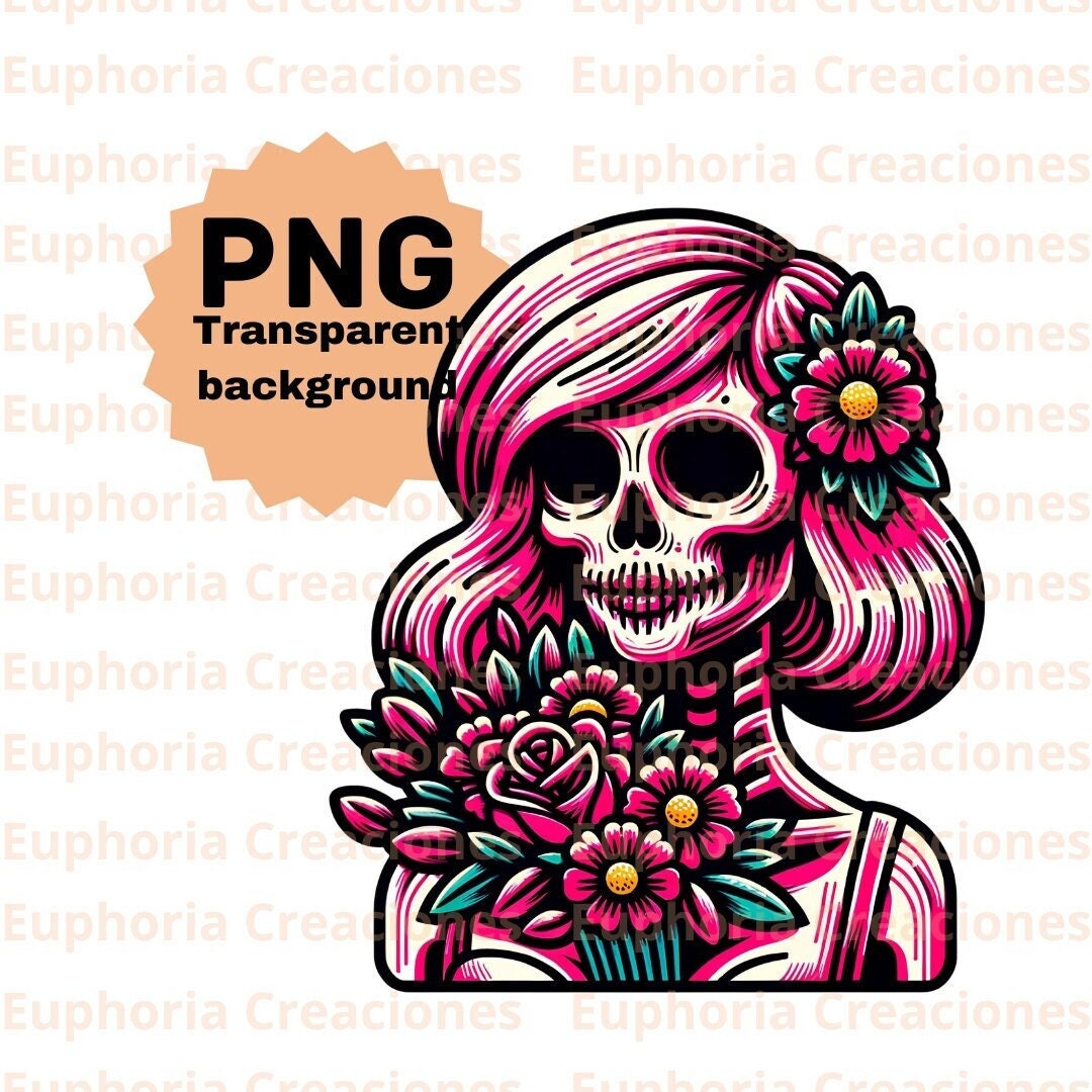 Spring Skeleton PNG, Old School Skeleton, Skeleton With Flowers ...