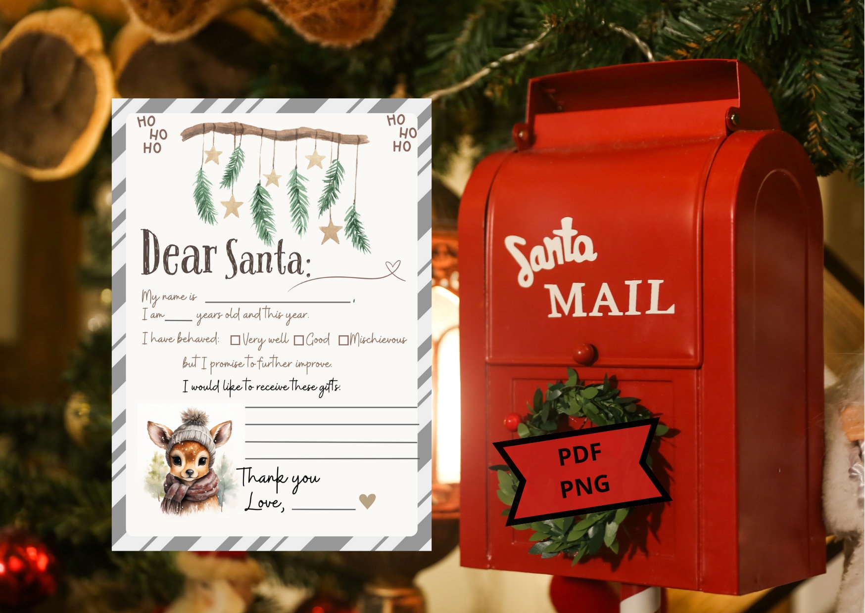Letter to Santa PRINTABLE, Letter From Santa, Kids Letter to Santa ...
