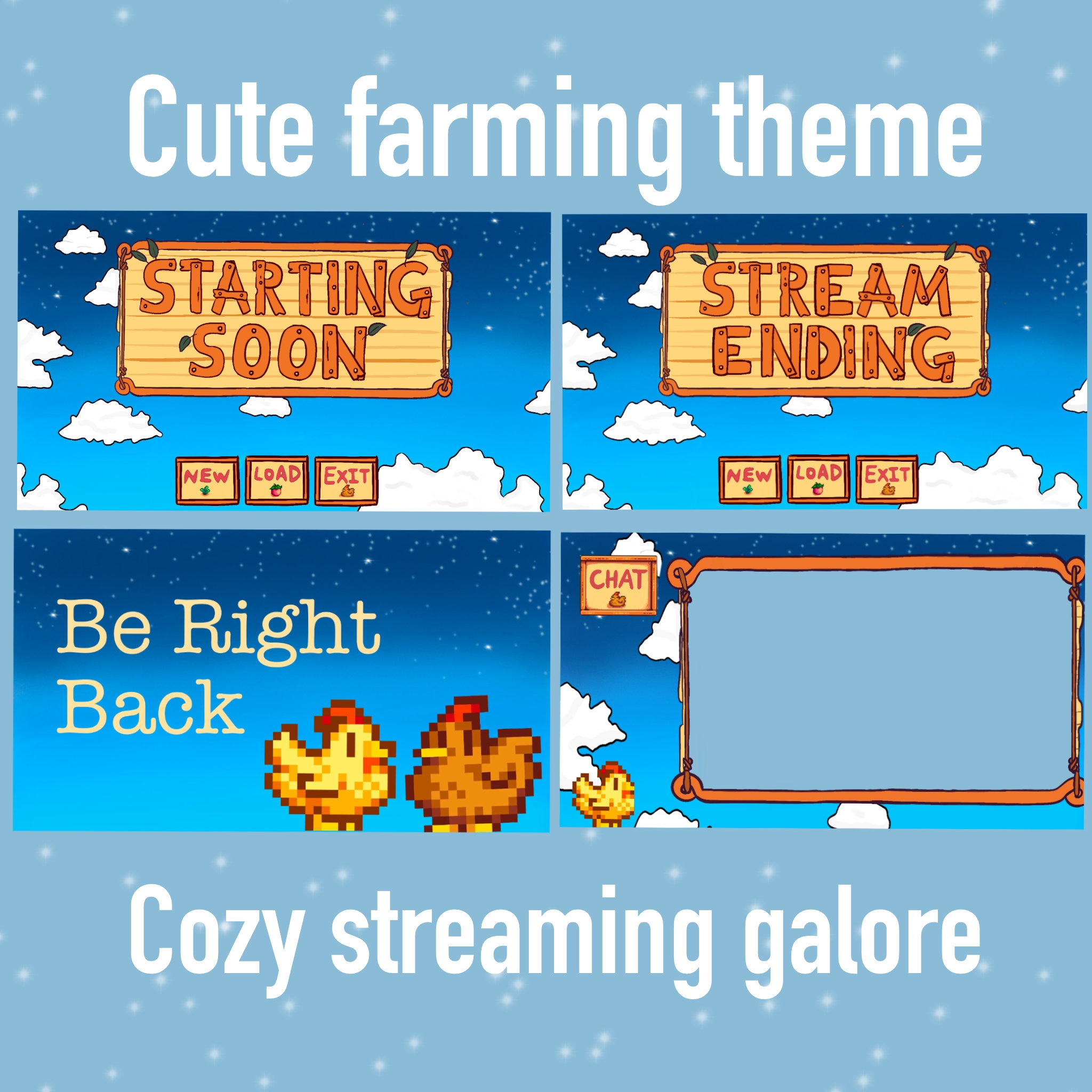 Twitch Stream Overlay Pack - Farming Cozy Gaming Stardew Valley Chicken ...