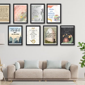 Pack of 10 Aesthetic Reading Posters With Inspirational Quotes for ...