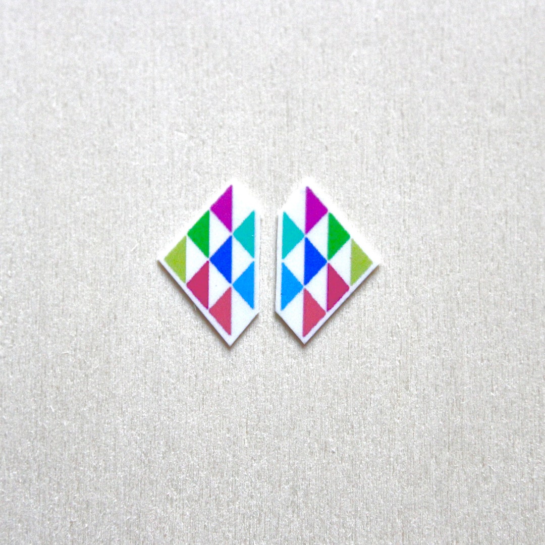 Neon Rainbow Mini Retro Triangle Stickers 8 - Etsy