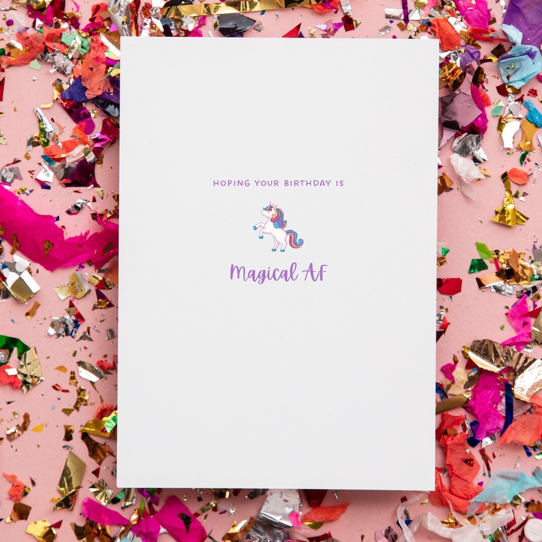 Wishing You a Magical AF Birthday Greeting Card - Etsy