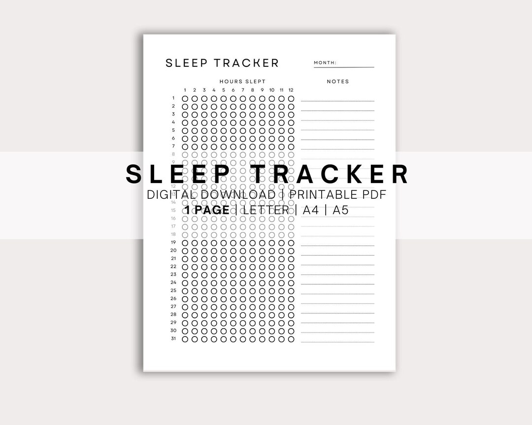 Sleep Tracker, Habit Tracker, Self Care Planner, Printable Planner ...