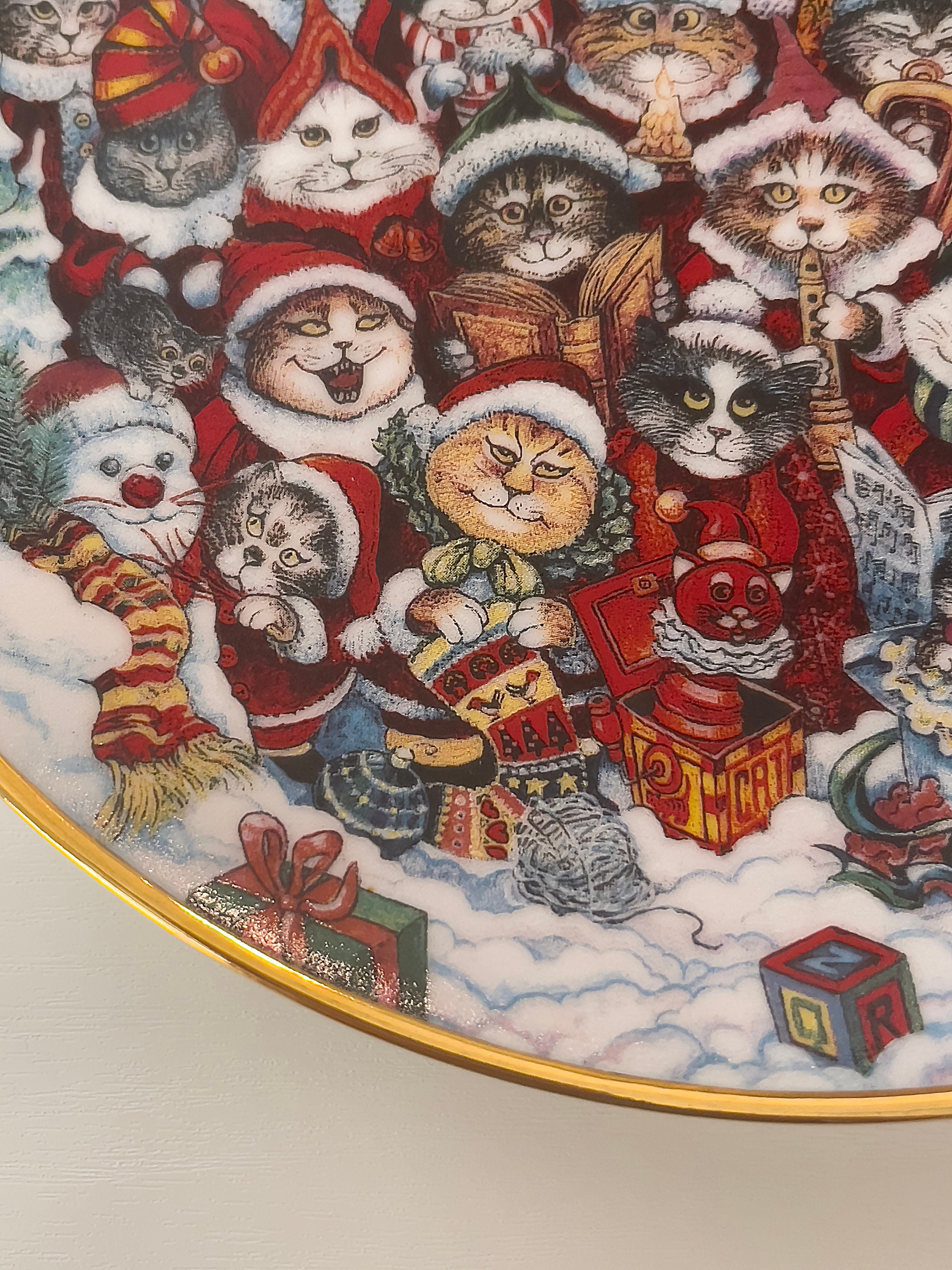 Franklin Mint santa Claws Collector Plate by Bill Bell Vintage Cat ...