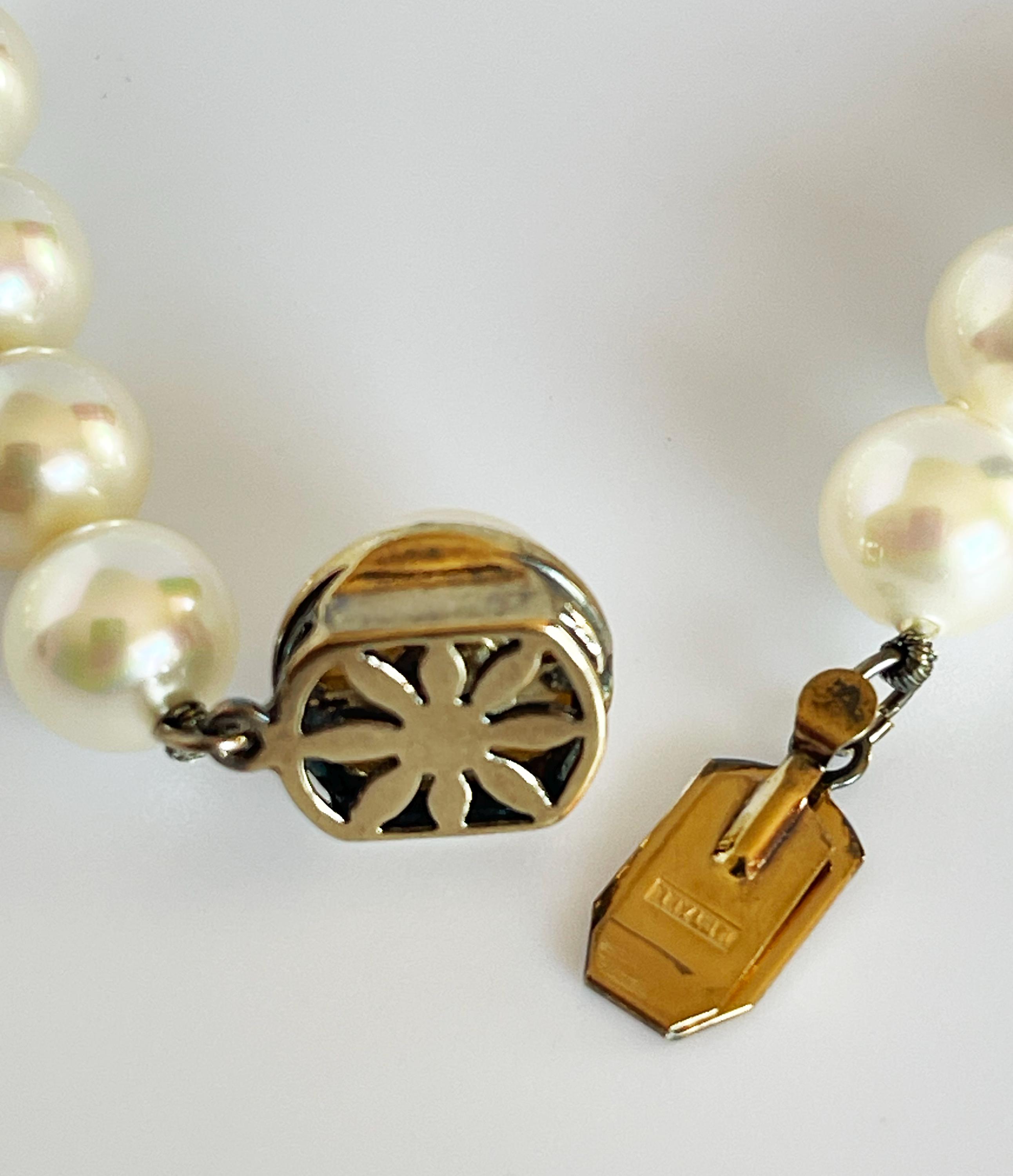 Vintage Majorica Pearl Necklace, 27" White Single Strand, Elegant ...