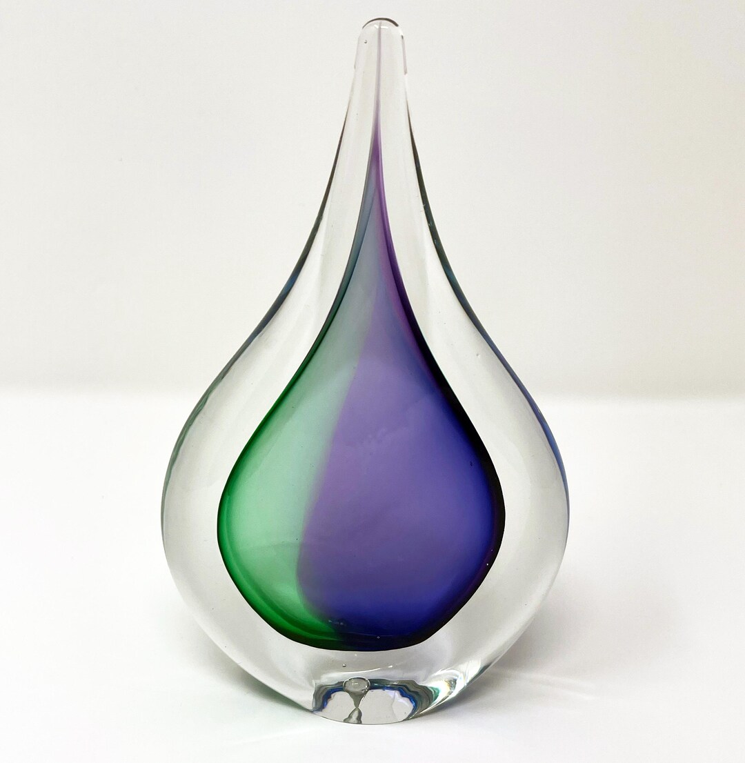 Vintage Glass Art Signed Tear Drop Paperweight Marian Pyrcak Hand-blown ...
