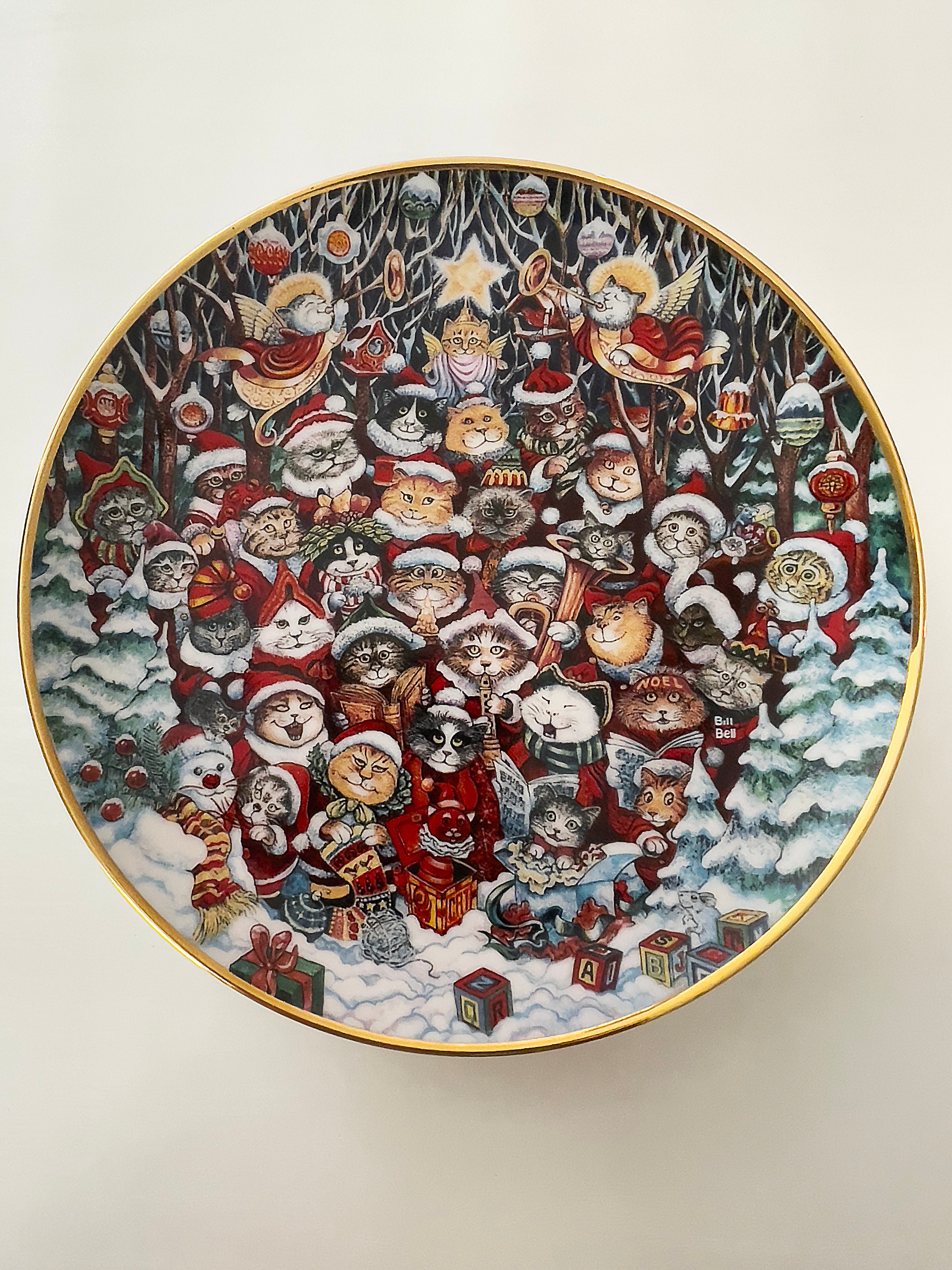 Franklin Mint santa Claws Collector Plate by Bill Bell Vintage Cat ...
