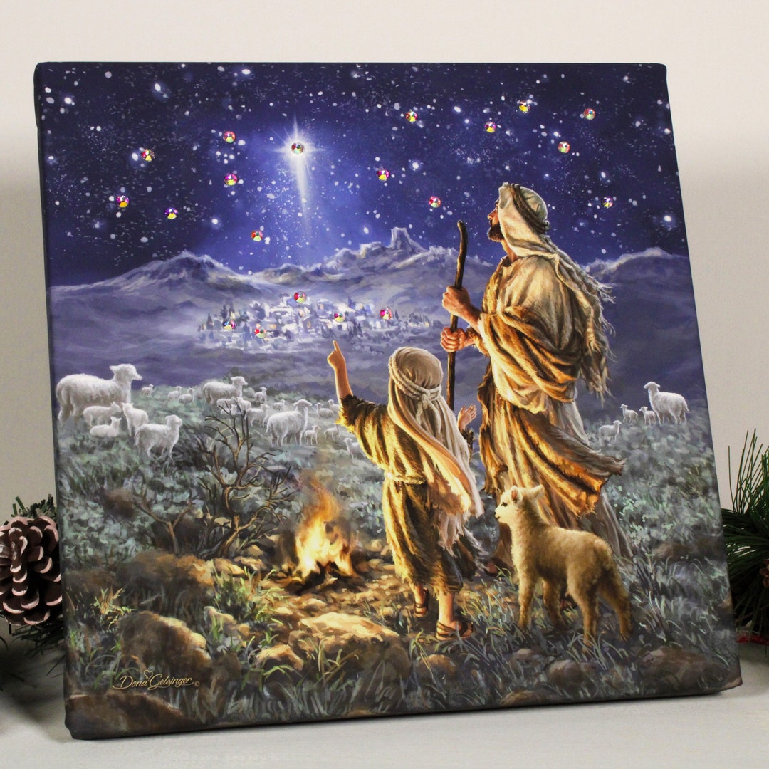 Shepherds Keeping Watch Pizazz Print With Dazzling Crystals - Etsy