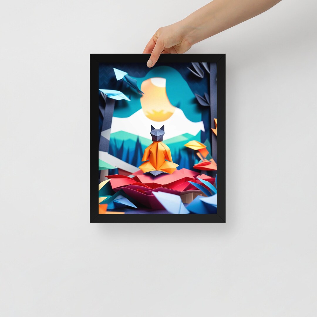 The Mindful Wolf Meditation Wall Art Kids Bedroom Decor. - Etsy