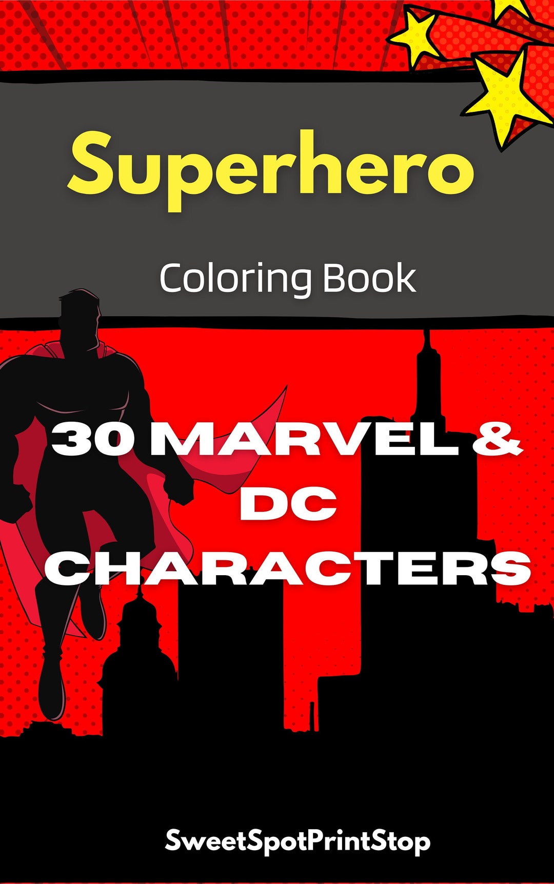 Super Hero Coloring Book, Digital, Marvel, DC, Art Digital, Party and ...
