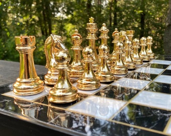 Handcrafted Metal Casting Chess Set With a Board - Etsy