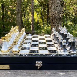 Personalized Collectible Chess Set, Wooden Chess Board With Storage ...