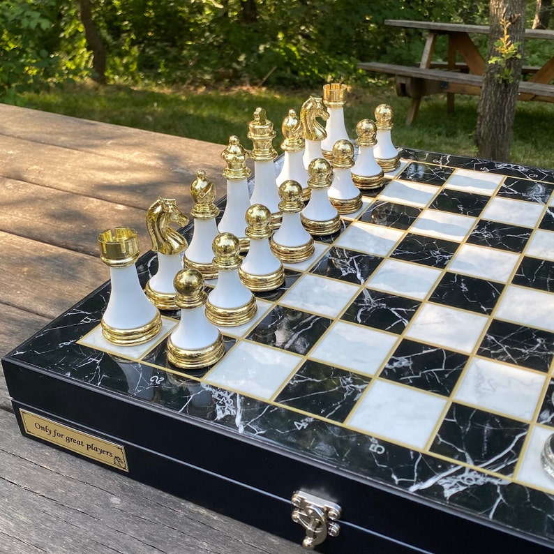 Personalized Collectible Chess Set, Wooden Chess Board With Storage ...