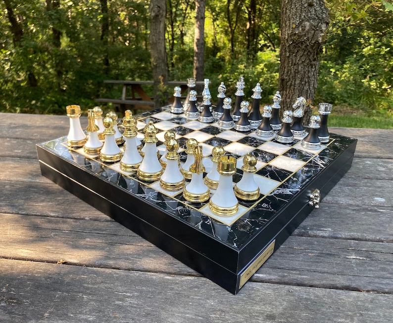 Personalized Collectible Chess Set, Wooden Chess Board With Storage ...