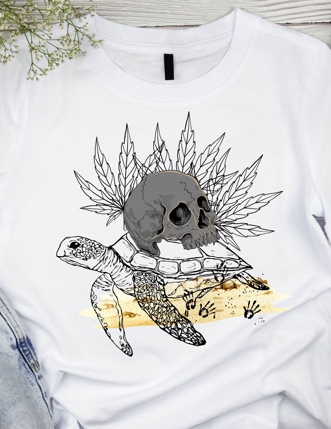 Turtle Skull With Marijuana Leaves SVG I Unique Design - Etsy