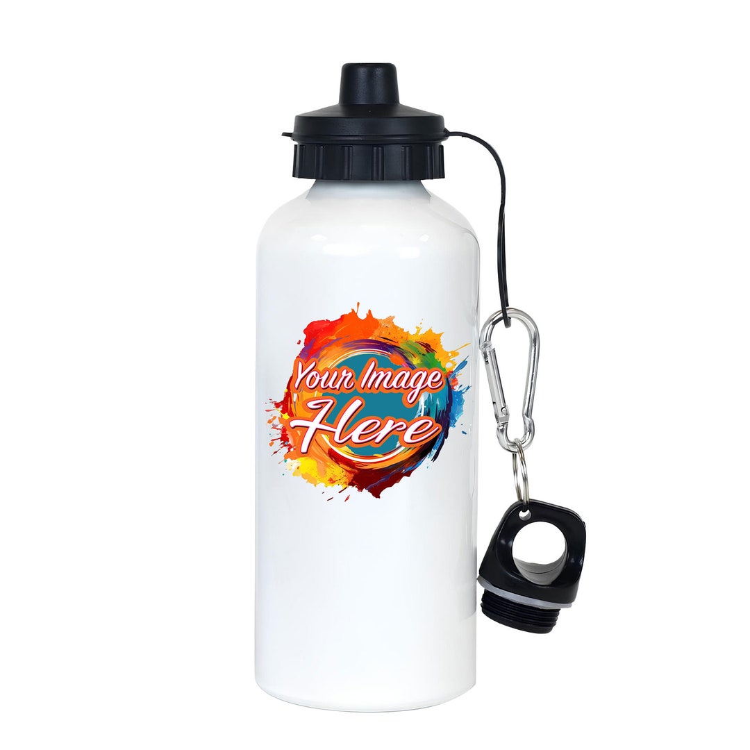 Custom Aluminum Water Bottle: Personalized Sublimation Print, Dual-lid ...
