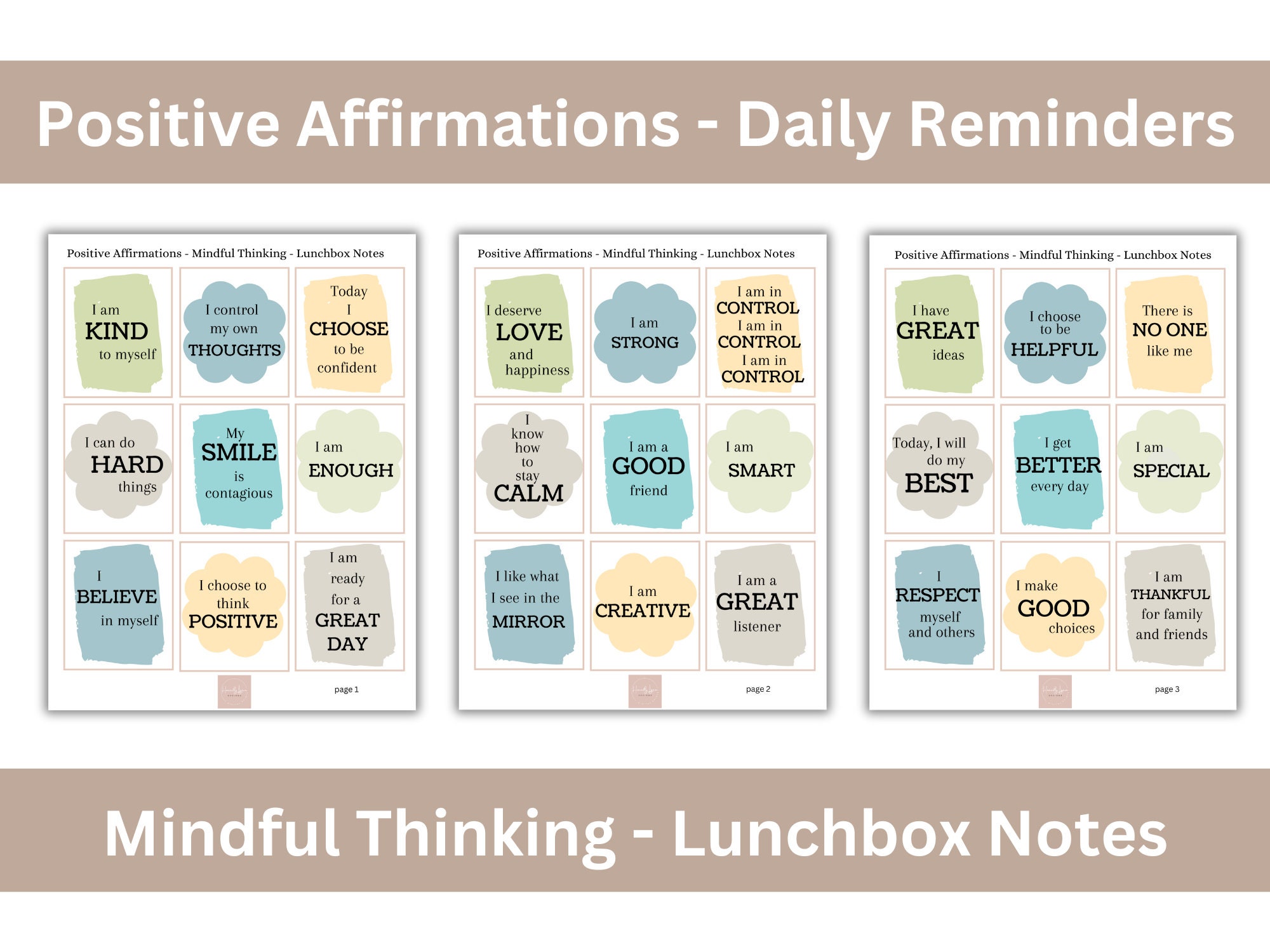 Printable Affirmation Cards for Self Love, Kids Feelings and Emotions ...