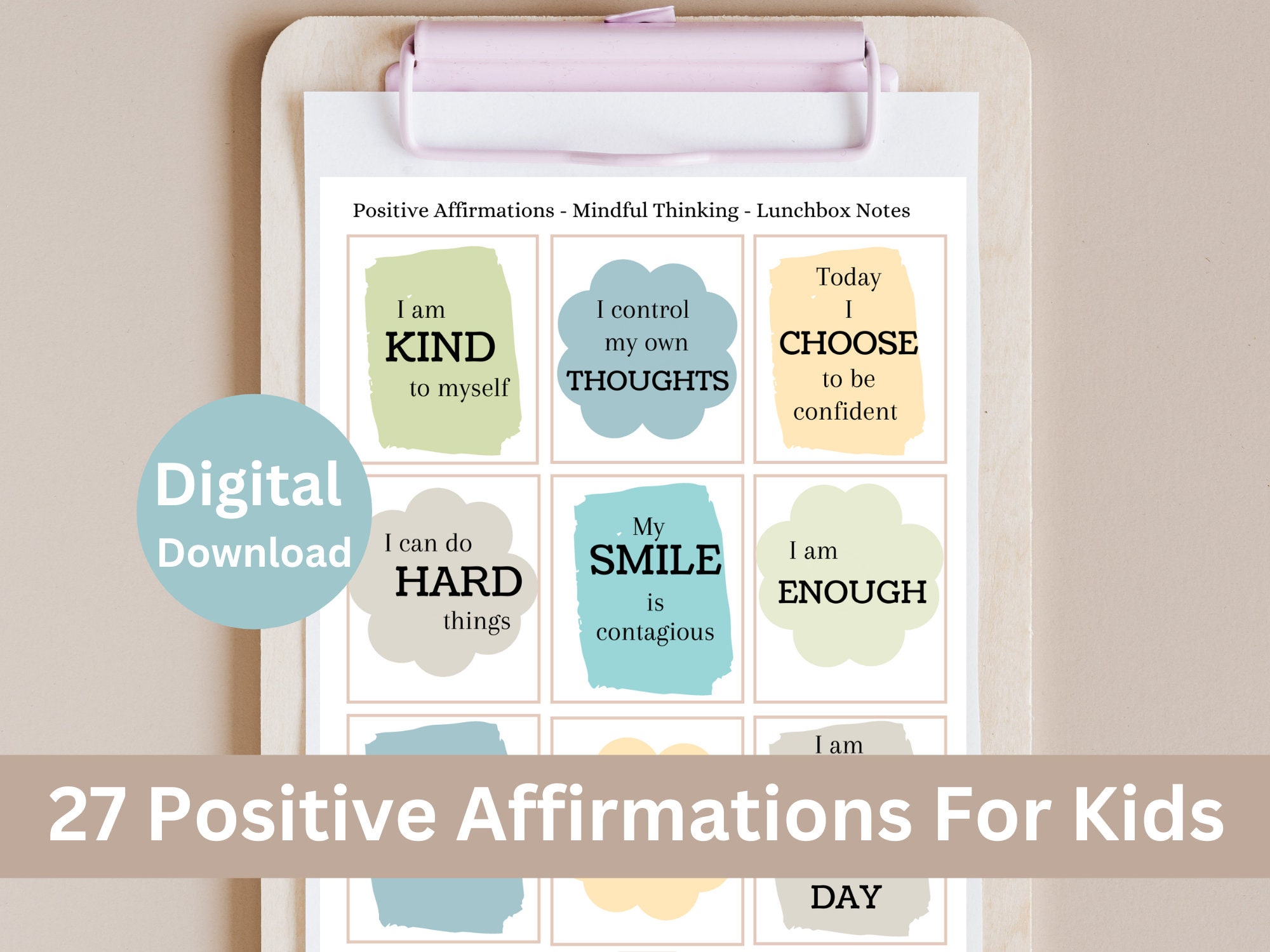 Printable Affirmation Cards for Self Love, Kids Feelings and Emotions ...