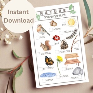 Printable Nature Scavenger Hunt, Outdoor Activities, Yard Games, Summer ...