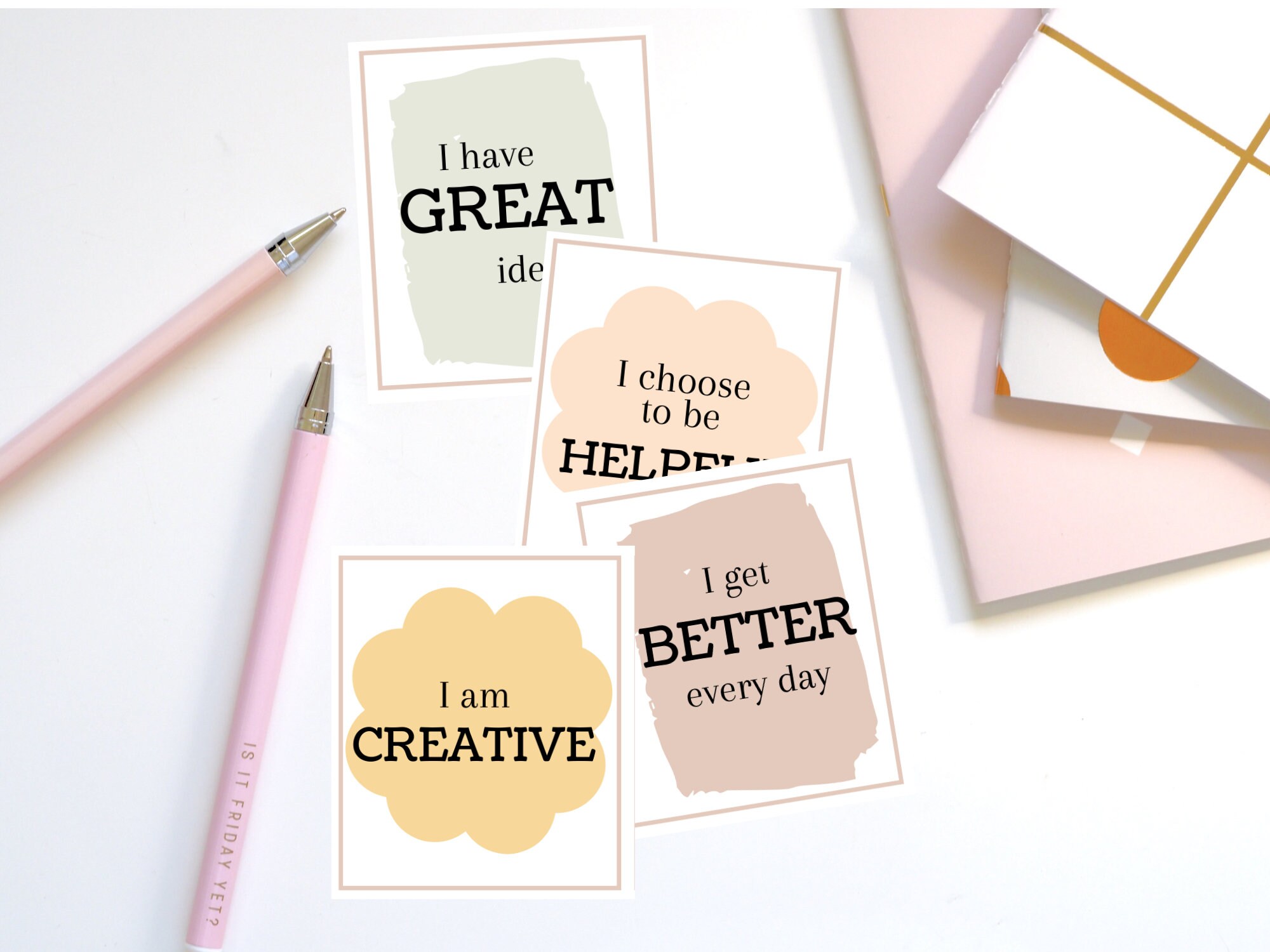 Positive Affirmation Cards for Kids, Mindful Thinking, Self Love Quotes ...