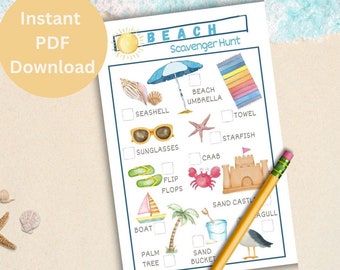 Printable Nature Scavenger Hunt, Outdoor Activities, Yard Games, Summer ...