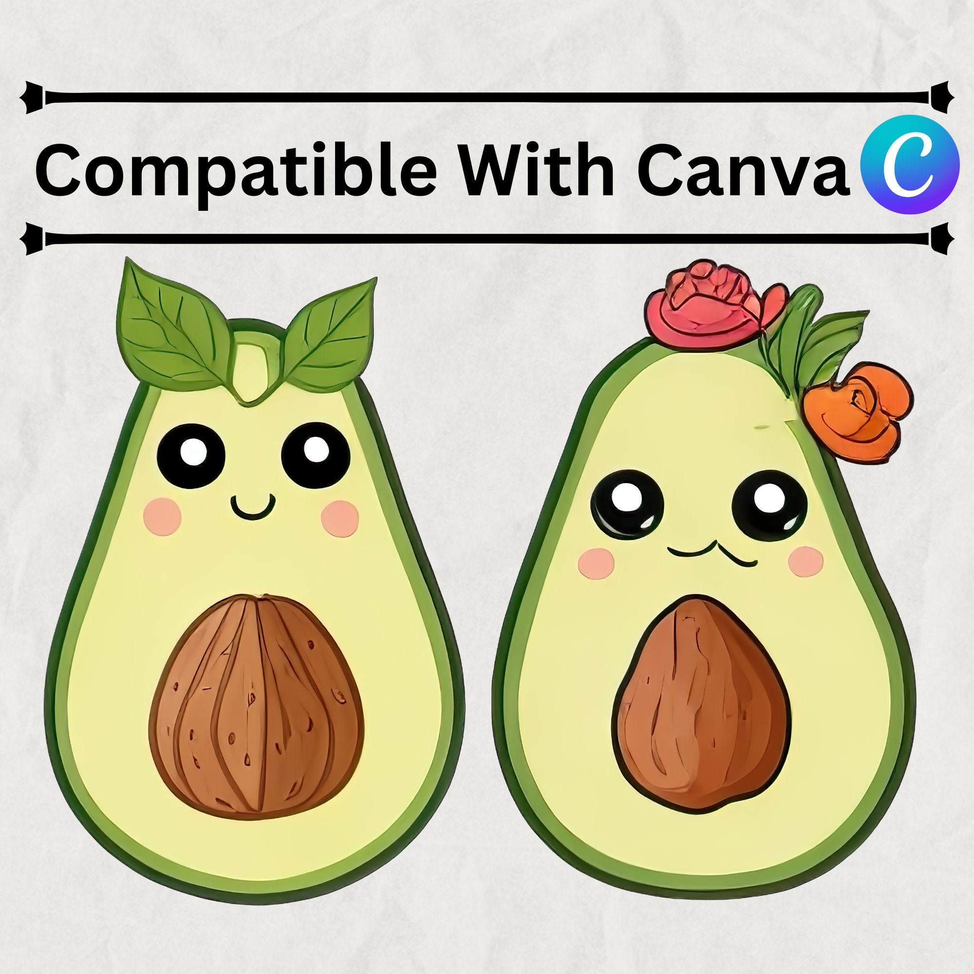 Cute Avocado Clip Art Cute Avocados Watercolor Avocado - Etsy