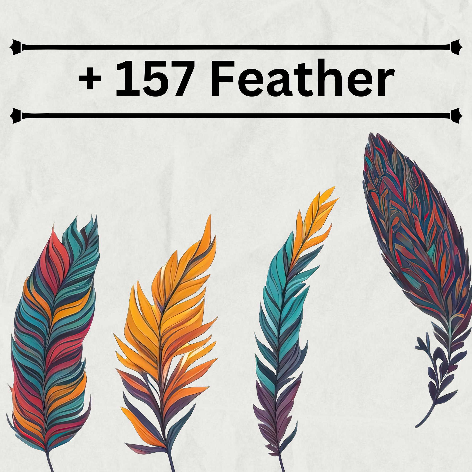 Feather Clipart Feather PNG Colorful Feathers Bird Feather - Etsy