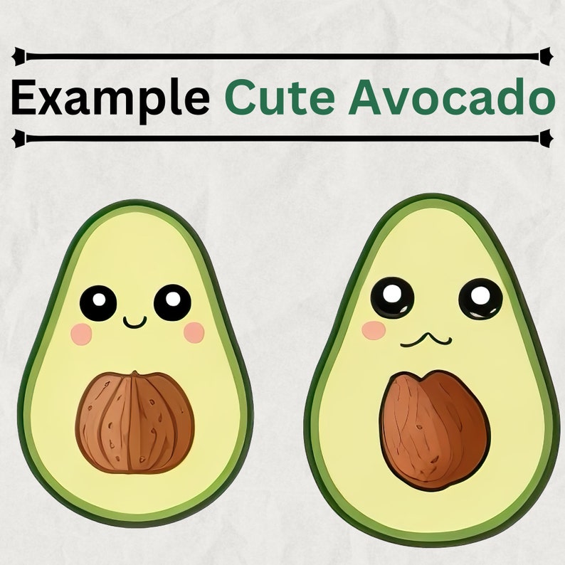Cute Avocado Clip Art Cute Avocados Watercolor Avocado - Etsy