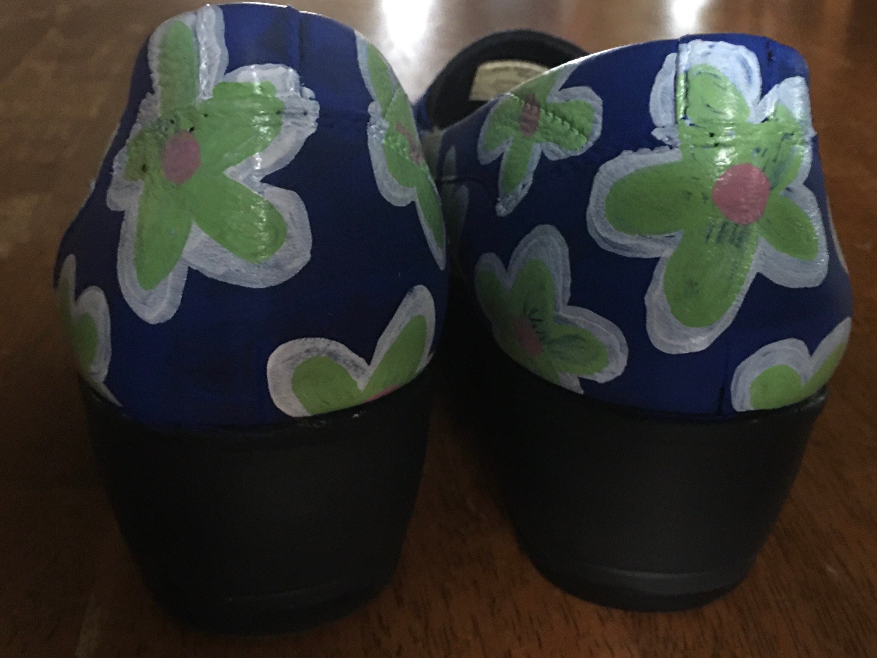 Hand Painted Cartoon Floral Loafers Thrift Flip Upcycled Shoes Size 8.5 ...