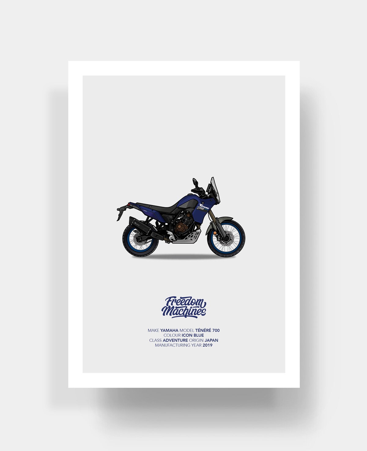 Yamaha Tenere 700 Poster Icon Blue - Etsy