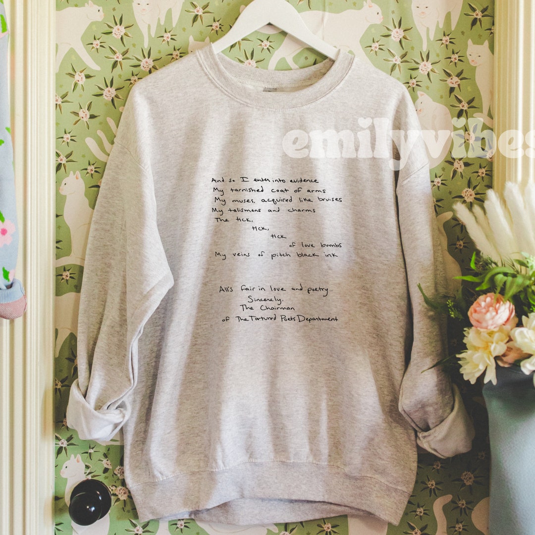 The Tortured Poets Department Chairman Message Crewneck Sweatshirt and ...