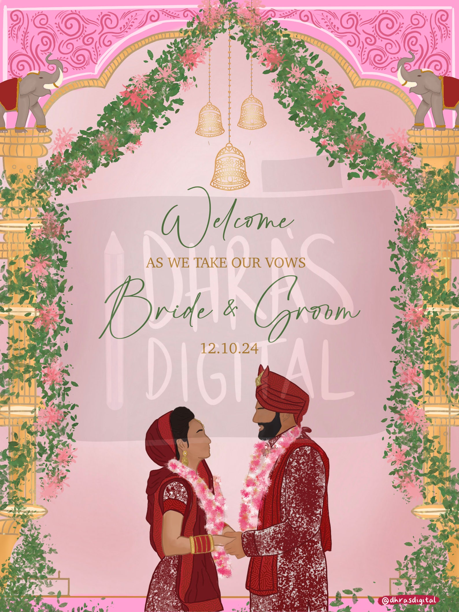 Indian Wedding Welcome Sign Digital Download, 18 X 24 - Etsy