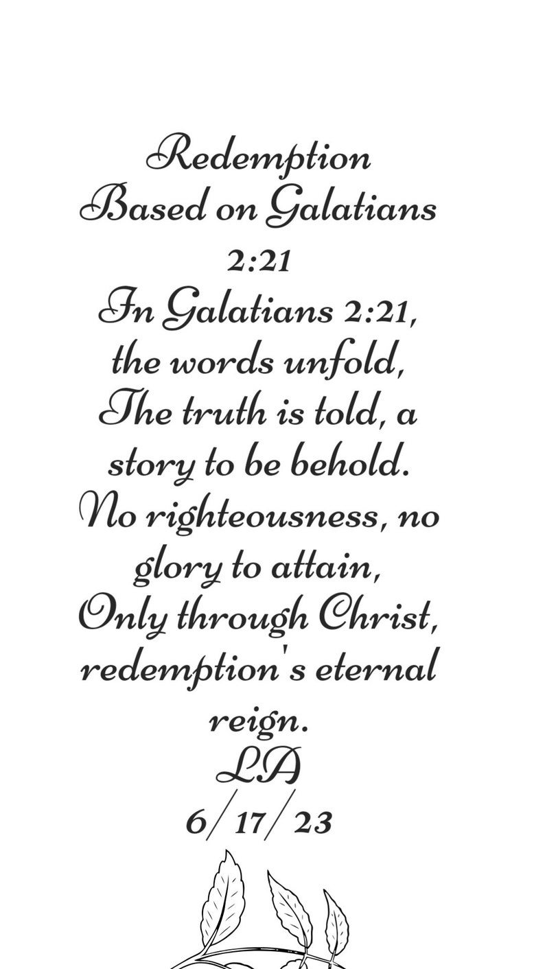 Redemption: a Faithbased Poem - Etsy