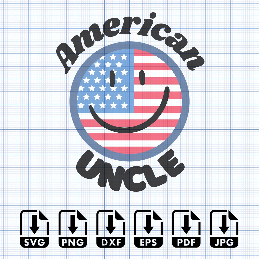 American Uncle Flag Smiley Face SVG Png Eps Dxf Pdf - Etsy UK