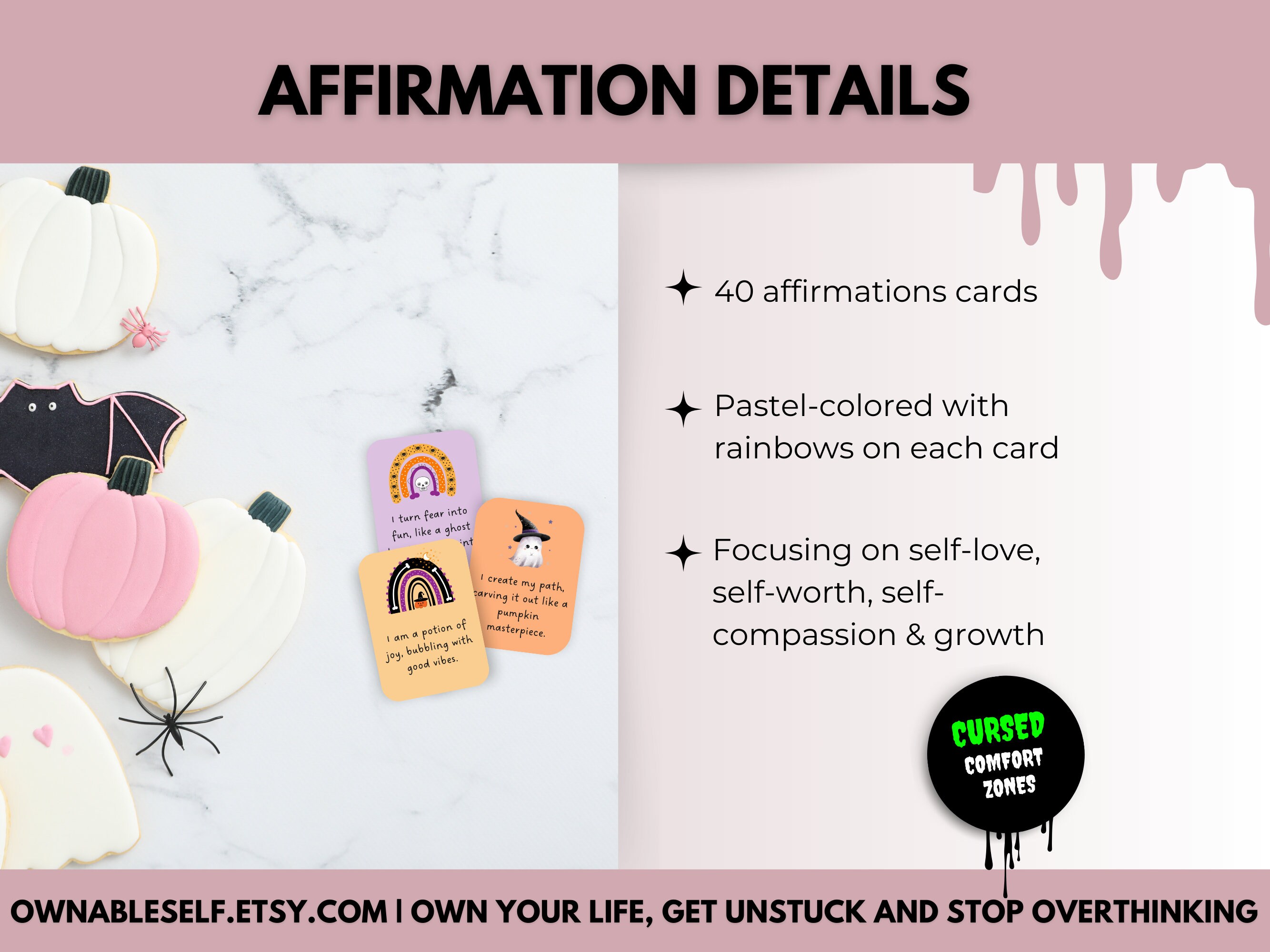Halloween Affirmation Cards, Summerween Party Printable, Spooky ...