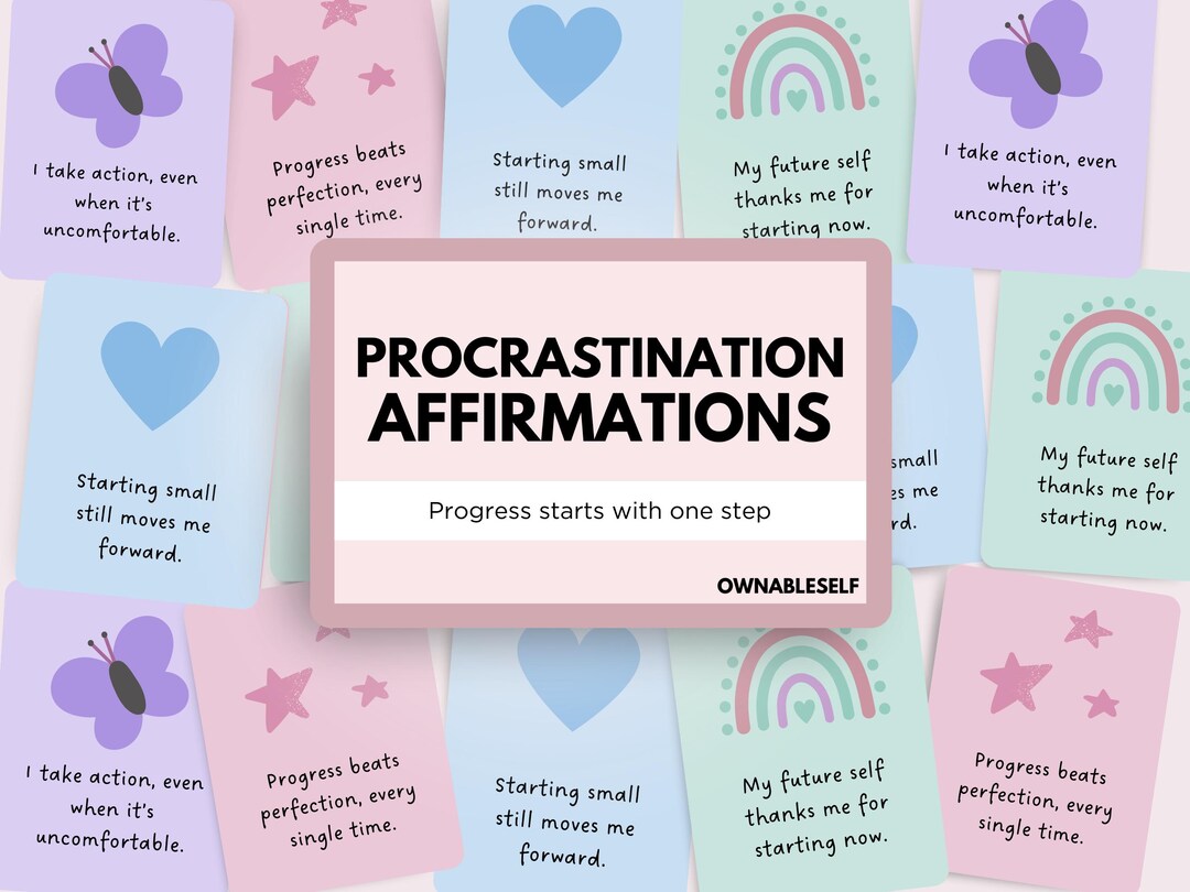 Procrastination Affirmation Cards, Procrastination PDF, How to Stop ...