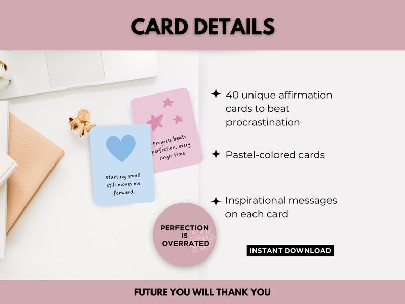 Procrastination Affirmation Cards, Procrastination PDF, How to Stop ...