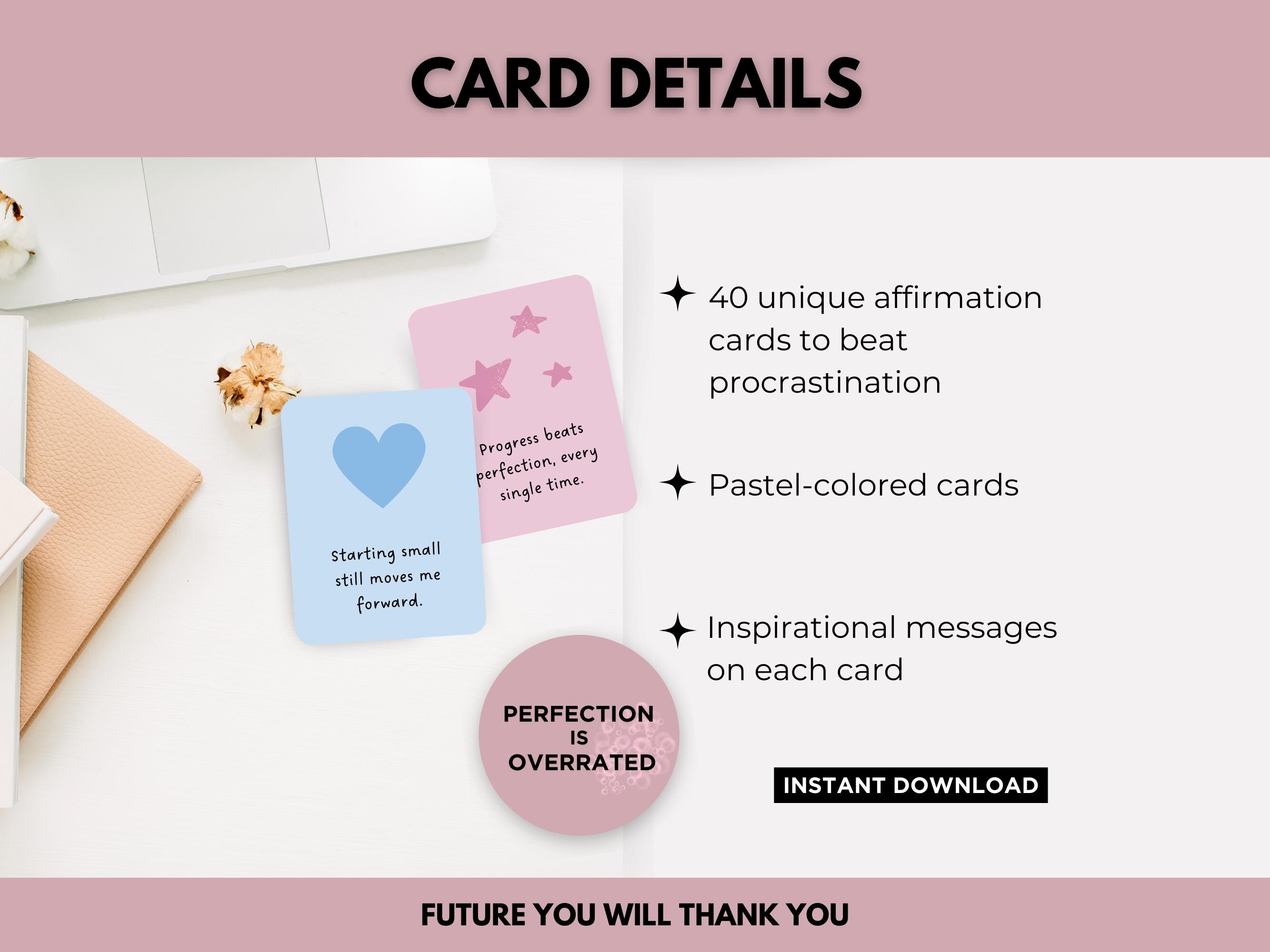 Procrastination Affirmation Cards, Procrastination PDF, How to Stop ...