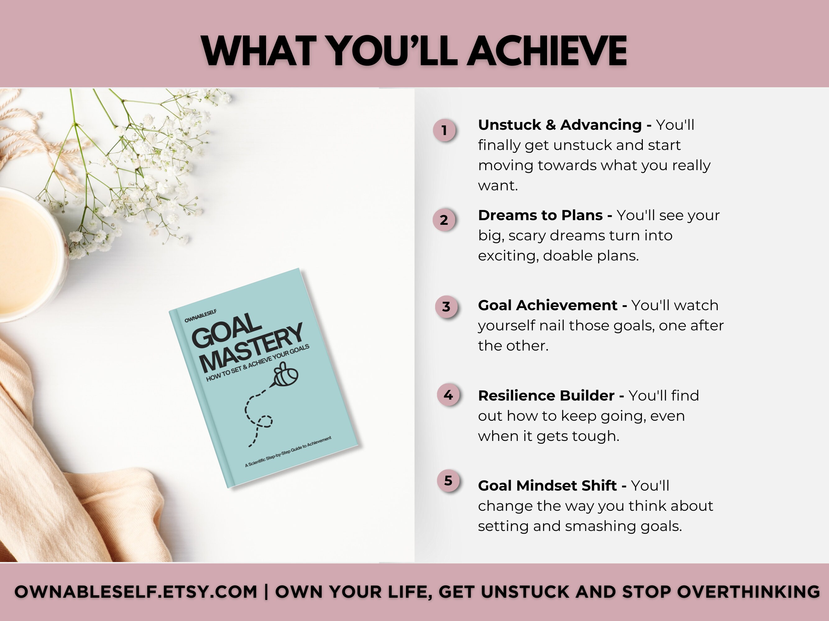 Goal Setting Journal, Printable Goals Tracker, How to Achieve Your ...