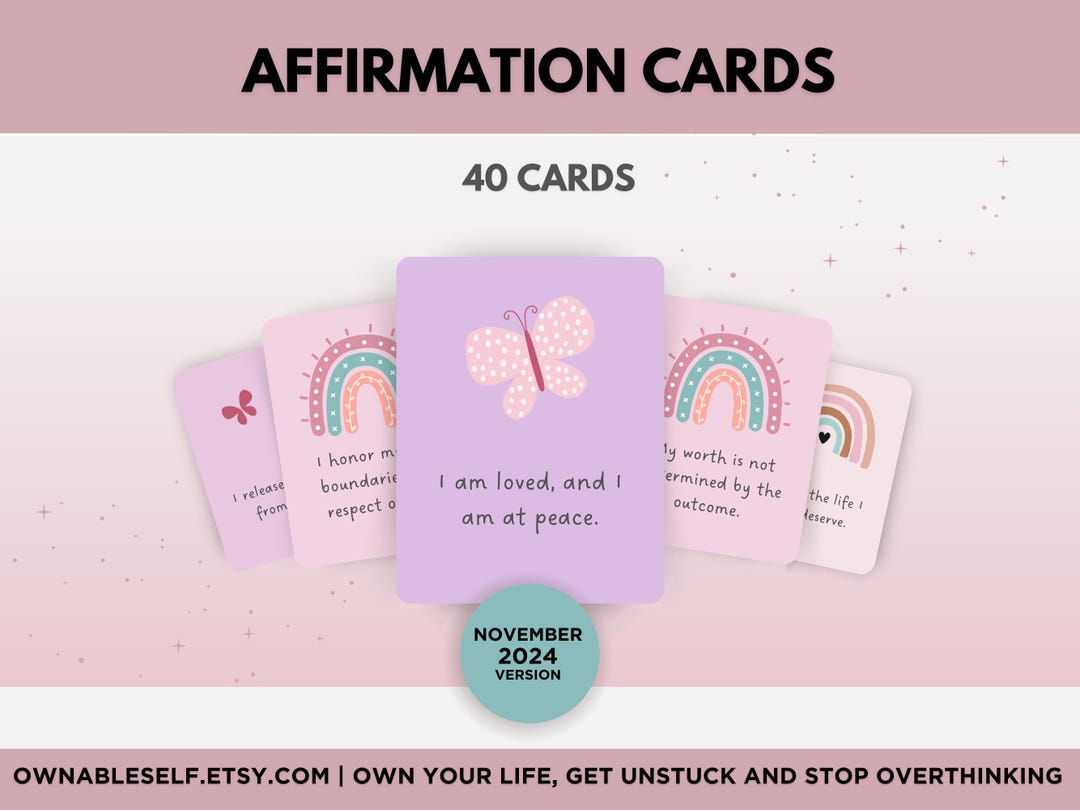 Affirmation Cards Printable, Positive Quote Flash Cards for Women ...