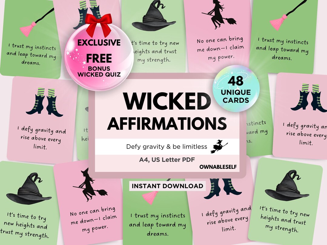 Wicked Musical Quote, Wicked Fan Gift, Wicked Inspired Affirmation ...