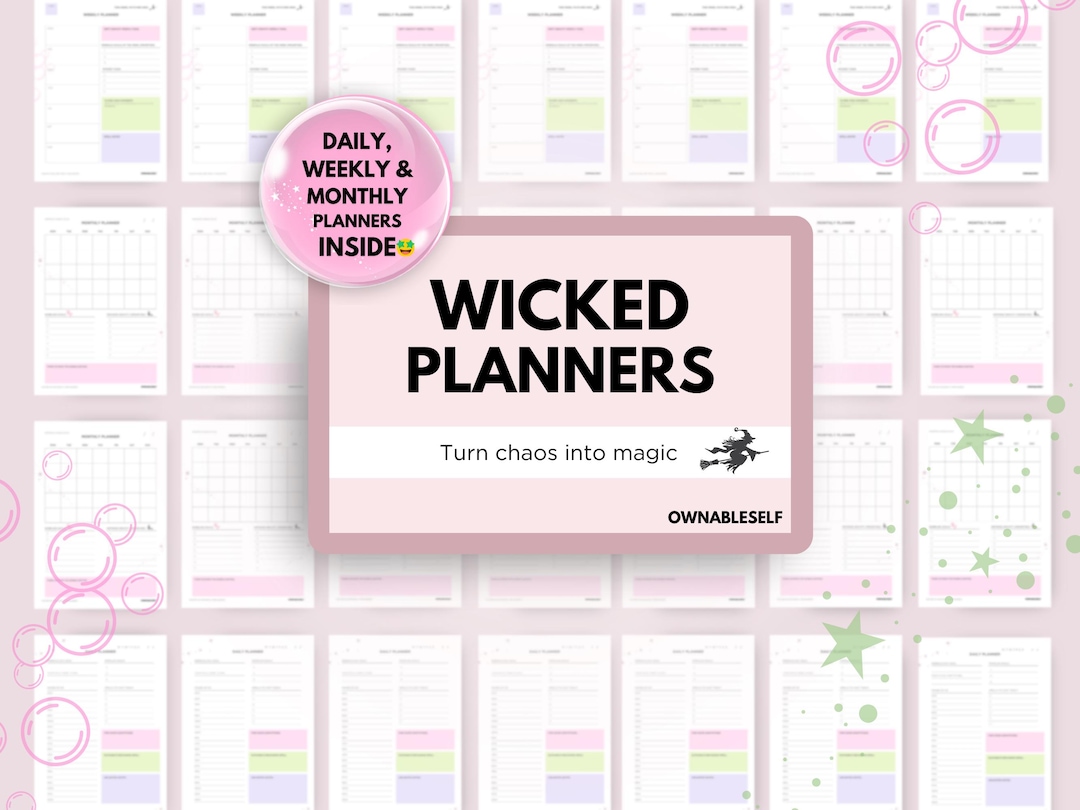 Wicked Planner Printable, Week on One Page, Undated Daily Schedule ...