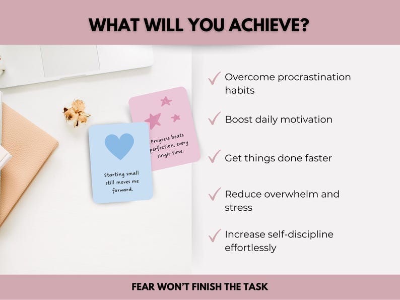 Procrastination Affirmation Cards, Procrastination PDF, How to Stop ...