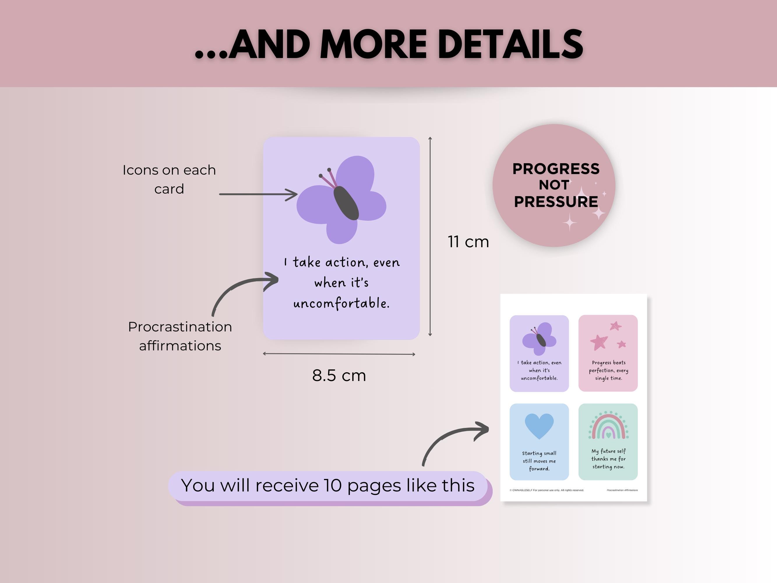 Procrastination Affirmation Cards, Procrastination PDF, How to Stop ...