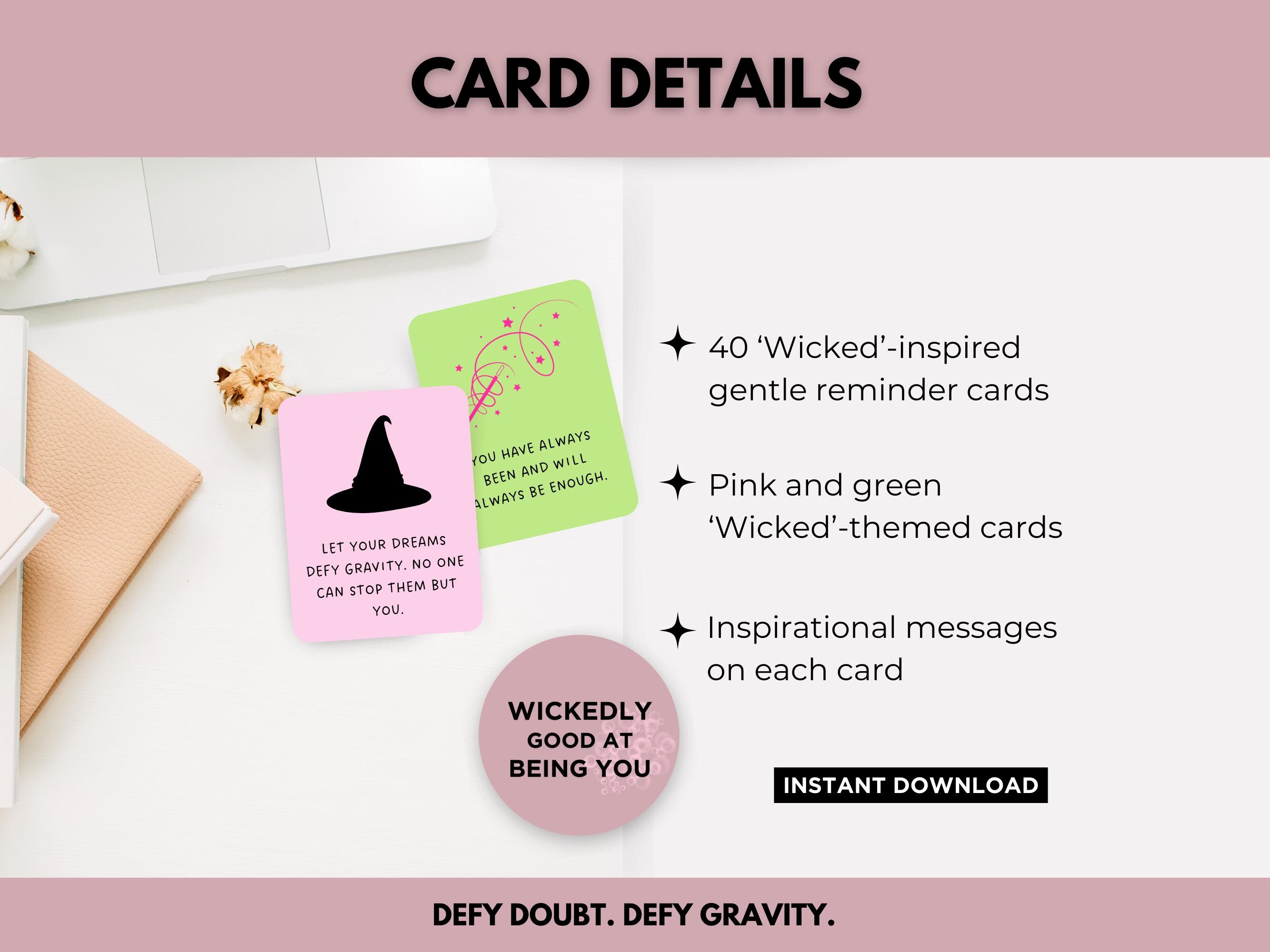 Wicked Gentle Reminders, Wicked Affirmation Cards, Wicked Movie ...