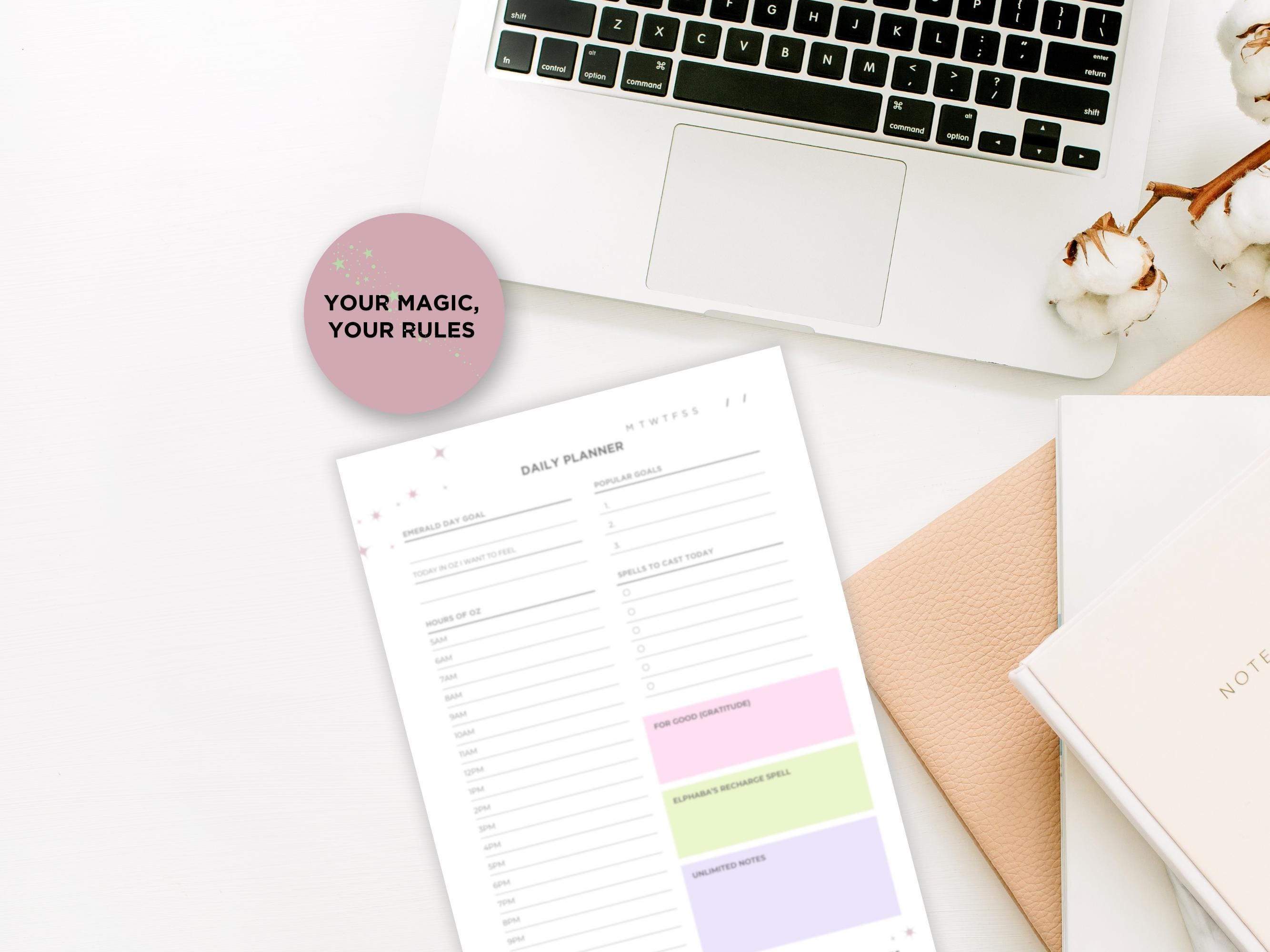 Wicked Planner Printable, Week on One Page, Undated Daily Schedule ...