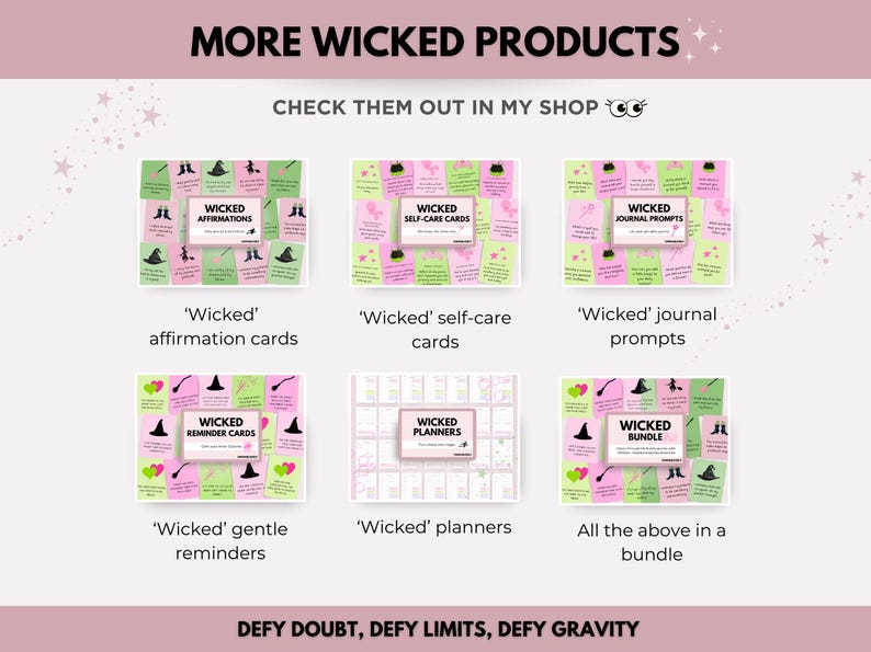 Wicked Movie Resilience Cards, Printable Inspirational Cards, Wicked ...