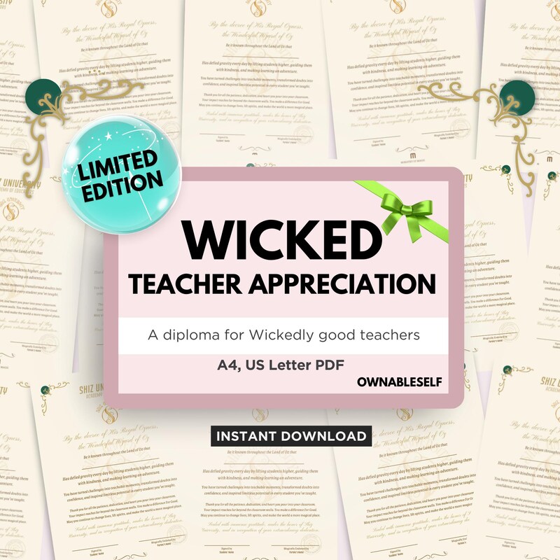 Wicked Theme Teacher Appreciation - Etsy