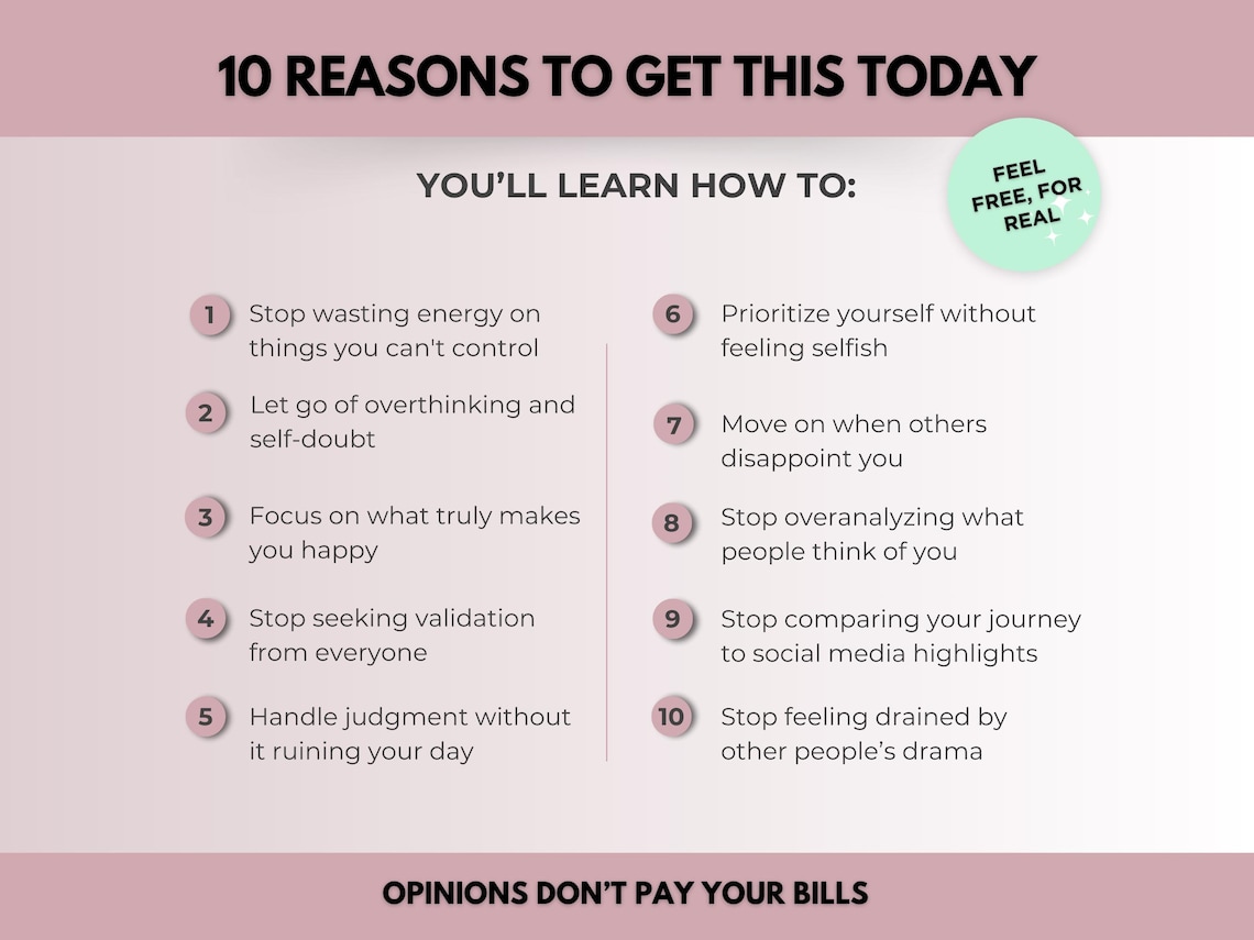 Let Them Workbook, Healthy Relationships Worksheets, Let Them Mentality ...