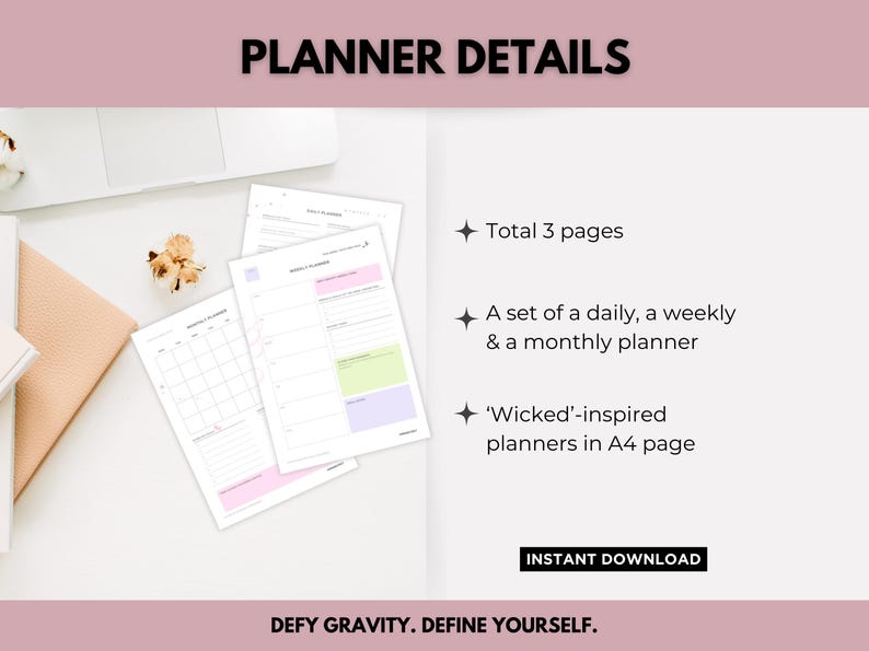 Wicked Planner Printable, Week on One Page, Undated Daily Schedule ...